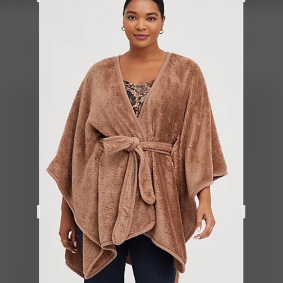 Jackets & Coats | Belted Ruana Cozy Teddy Knit Tan | Poshmark